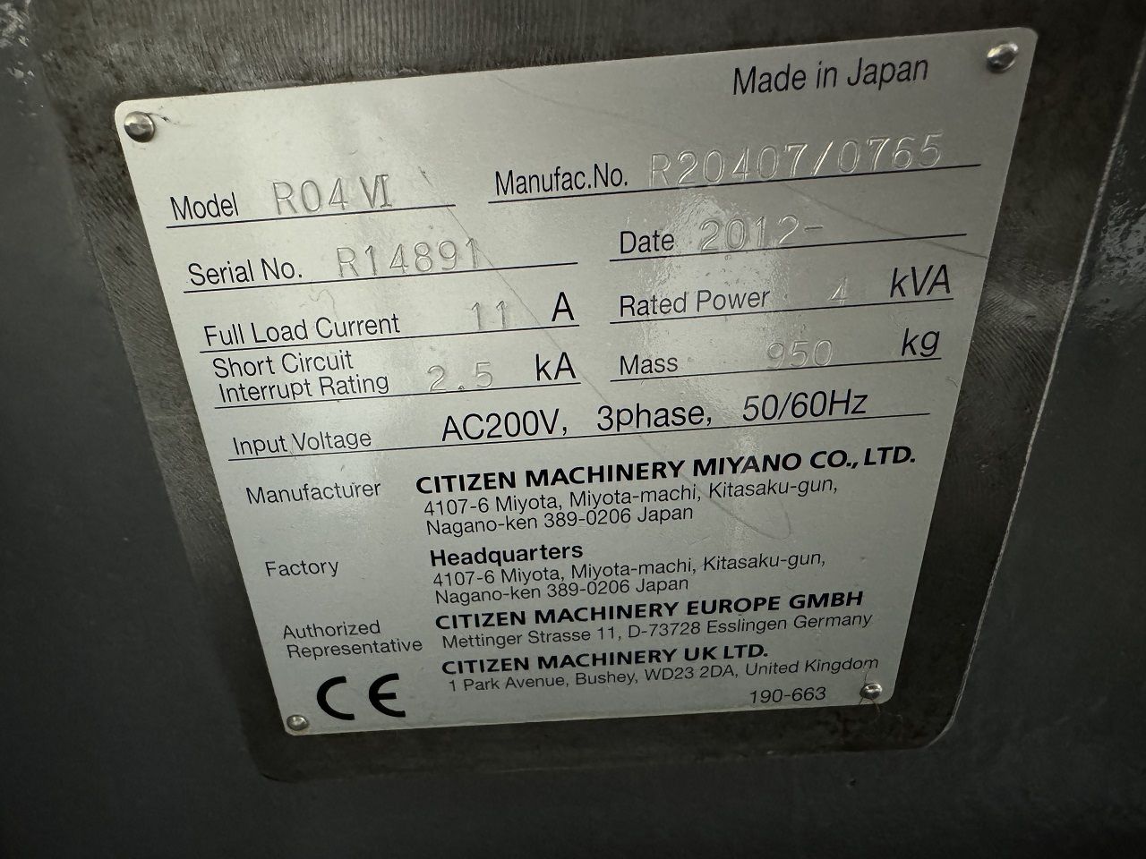 TOUR AUTOMATIQUE CNC CITIZEN TYPE R04-VI – Scemama